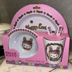 Hello Kitty | Dining | Nwt Hello Kitty Sanrio Happy Easter Floral 5 Piece Melamine Kids ...